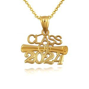 Element Shine | Jewelry | K Solid Gold Class Of 2024 Graduation Diploma ...